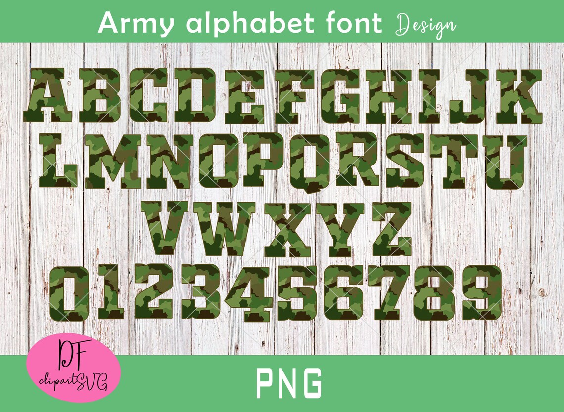 Army Alphabet Stencil Font Stencil Font PNG Stencil - Etsy