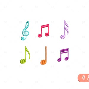 Mini Music Notes Embroidery Designs: Song Notes (digital Download) - Etsy