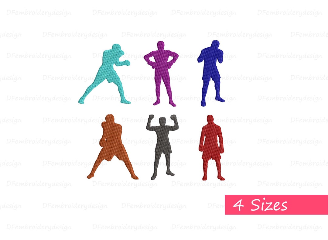 Mini Boxing Man Silhouette Embroidery Designs (digital Download) - Etsy