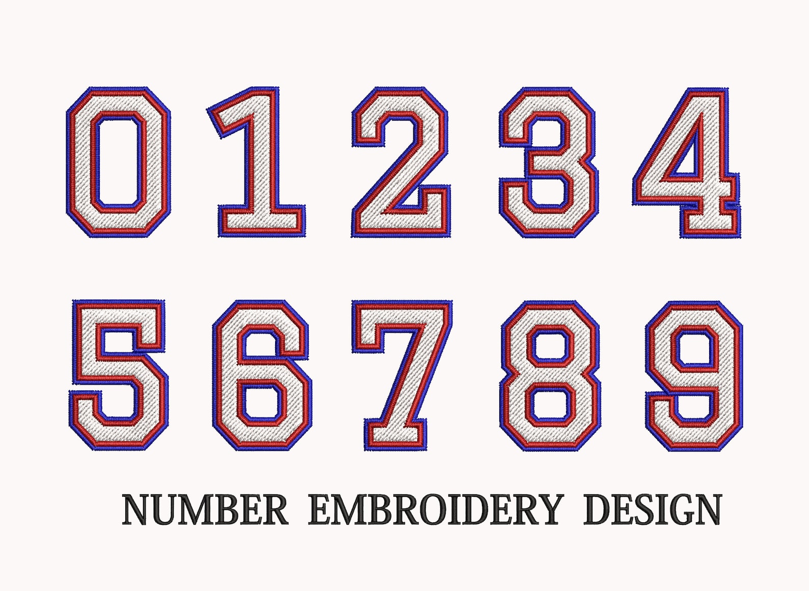 Sport Number Embroidery Design, Double Line (digital Files) - Etsy