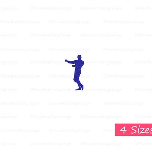 Mini Bodybuilder Silhouette Embroidery Designs, Bodybuilder Silhouette ...