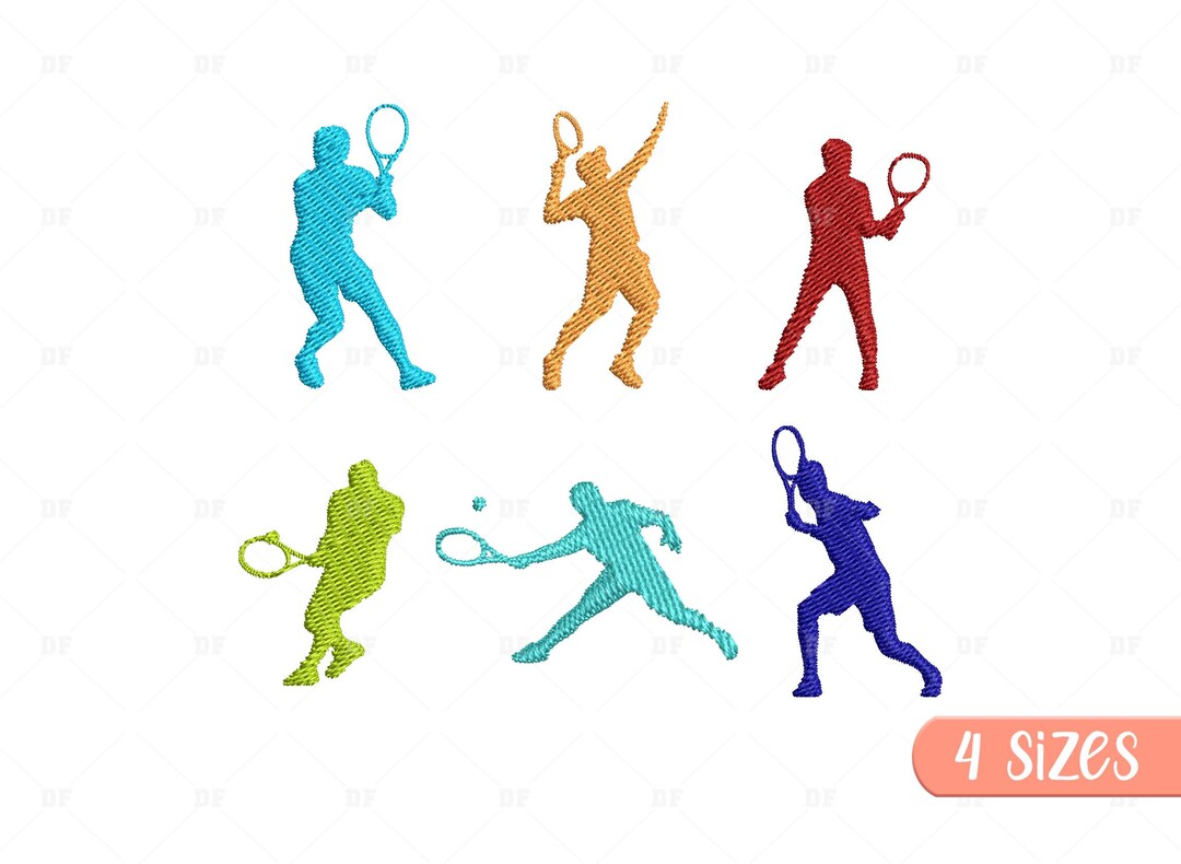Mini Tennis Silhouette Boys Embroidery Designs, Tennis Embroidery ...