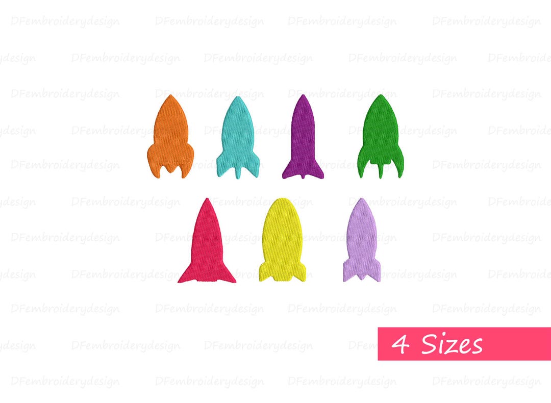 Mini Rocket Embroidery Designs: Spaceship Applique (digital Download ...