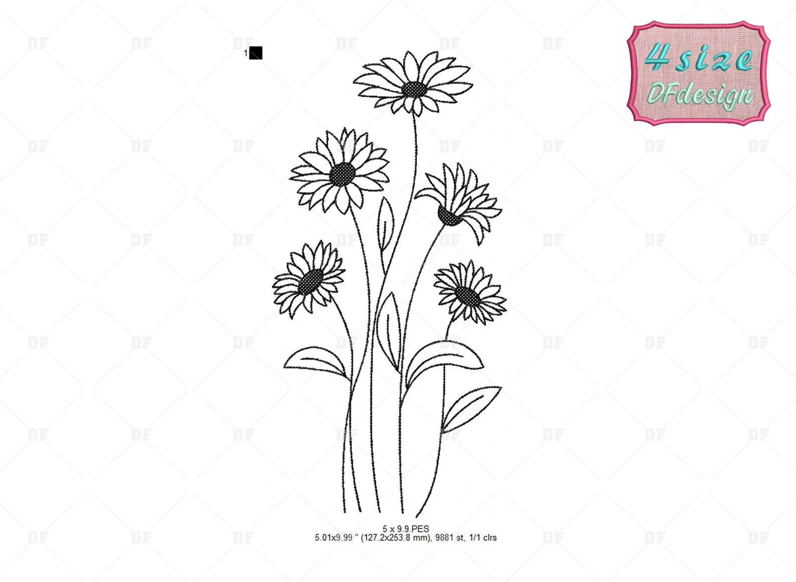 Daisy Flowers Embroidery Daisy Flowers Embroidery Designs - Etsy