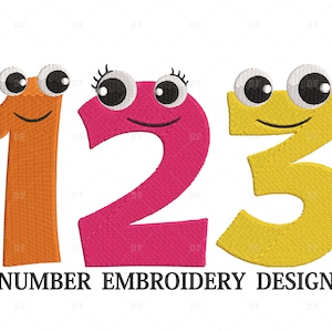 Cartoon Number Embroidery Design, 10 Birthday Numbers Machine ...