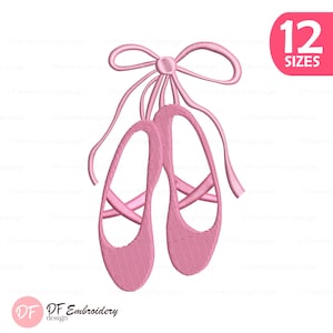 Ballerina Shoes Embroidery Design, Ballet Slippers Machine Embroidery ...