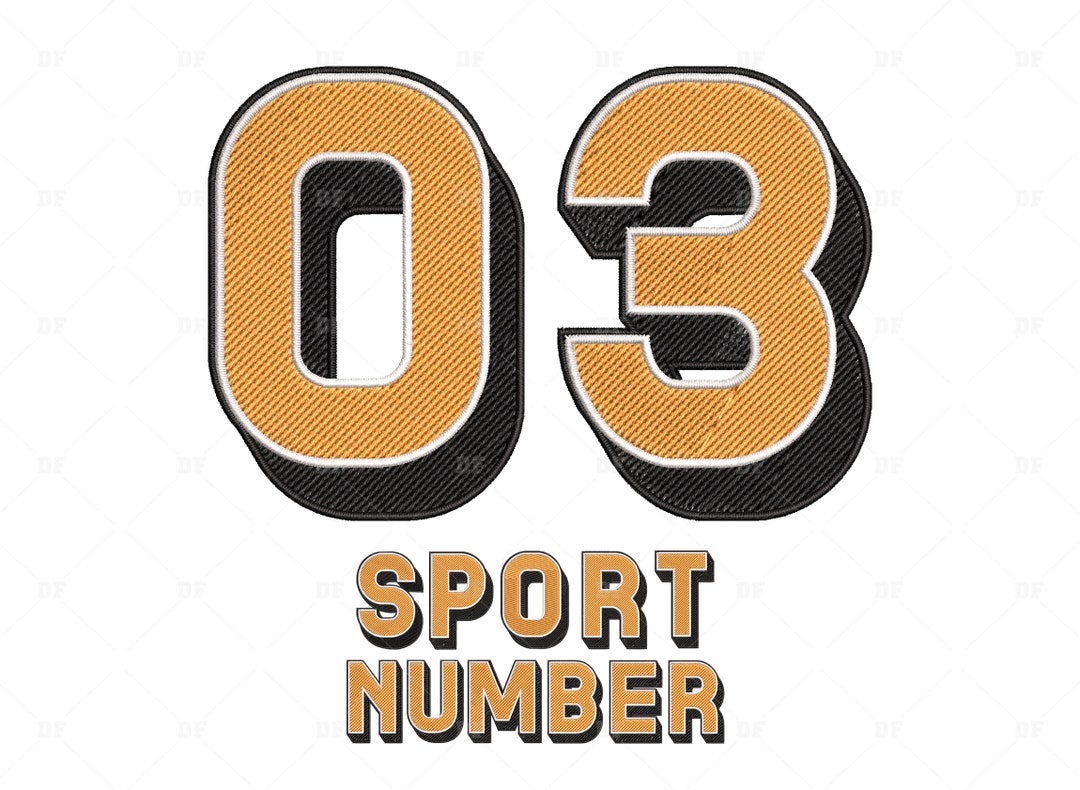 3d Number Embroidery Design, Sport Number Embroidery Designs, Sport ...