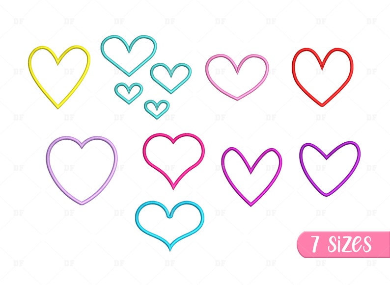 Heart Applique Embroidery Design Heart Embroidery Design - Etsy