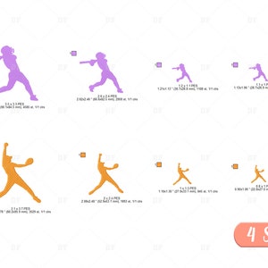 Mini Softball Silhouette Embroidery Design, Softball Girl Embroidery ...