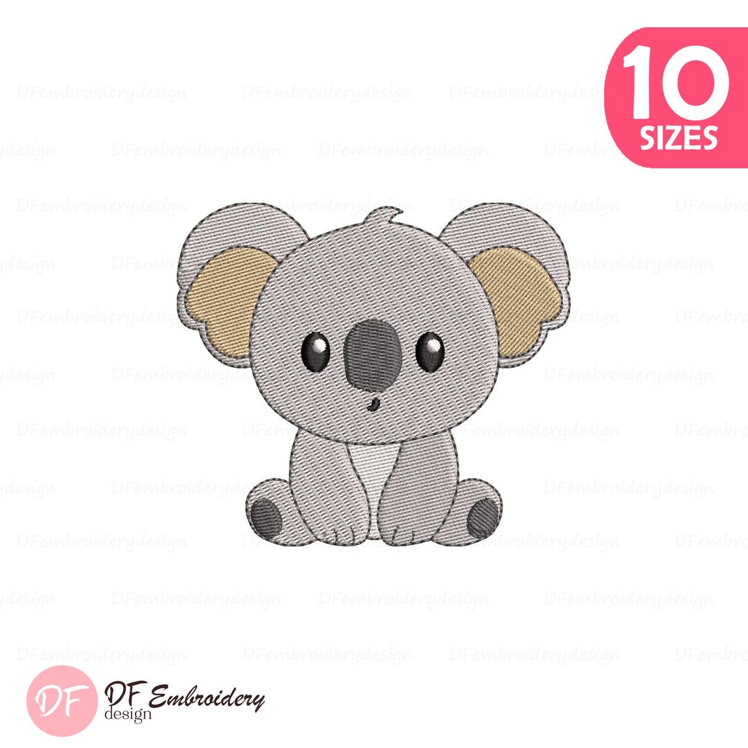 Baby Koala Embroidery Design: Jungle Safari Animal (instant Download ...