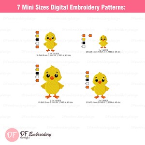 Mini Baby Chick Embroidery Design, Spring Easter Pattern (digital ...