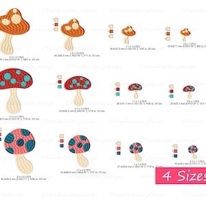 Mini Mushroom Embroidery Designs, Cute Fungi Bundle (digital Download ...