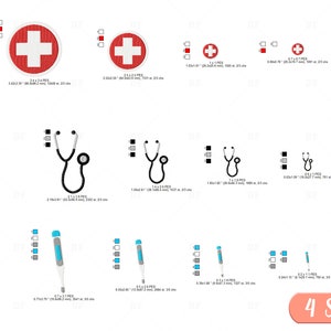 Mini Nurse Embroidery Design: Medical Icon Set (digital Download) - Etsy