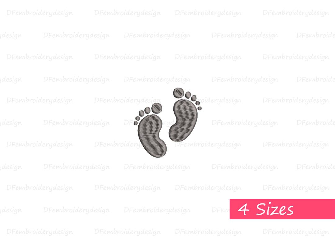 Mini Baby Newborn Feet Footprint Embroidery Design - Adorable ...