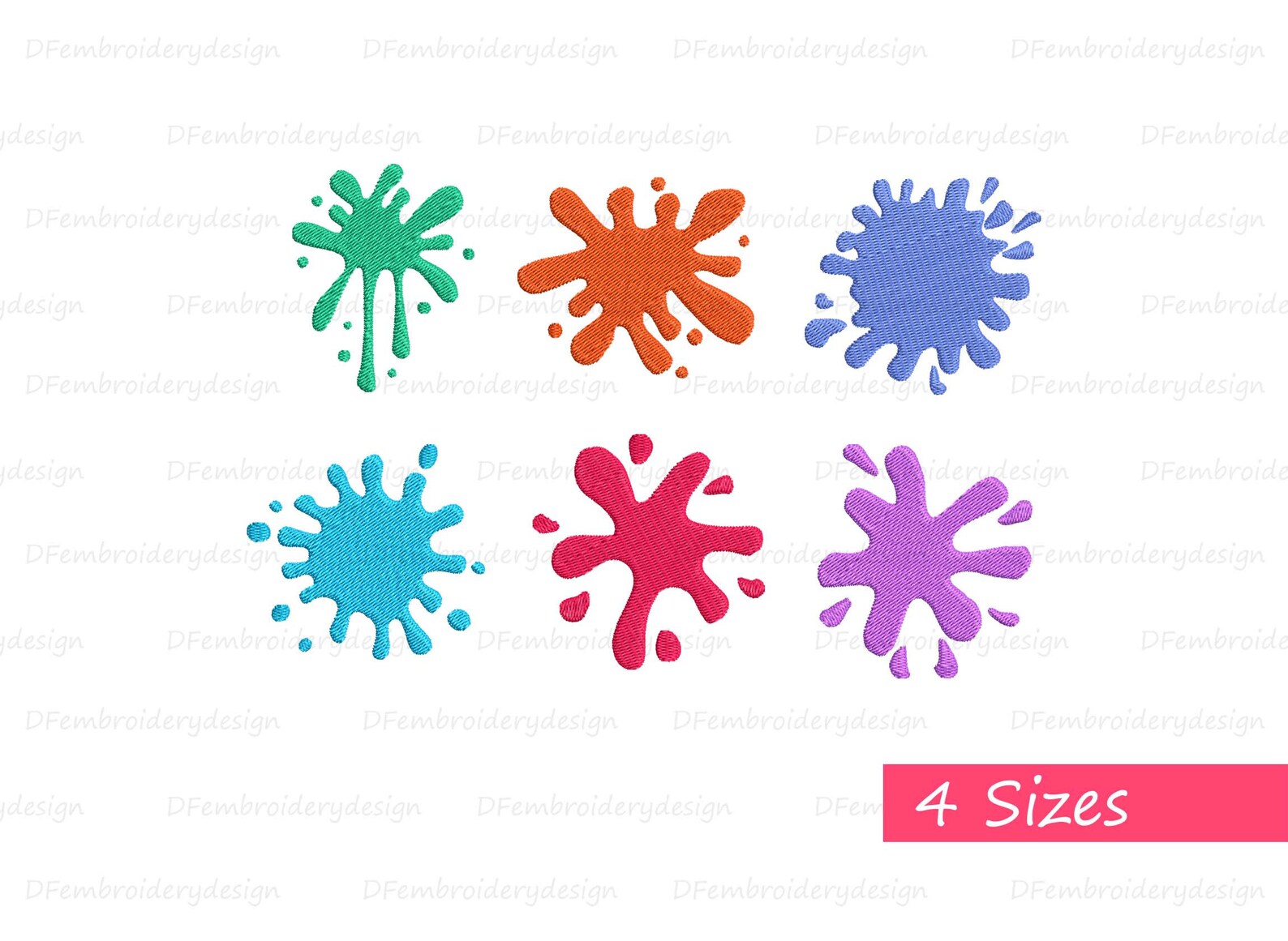 Paint Splatter Machine Embroidery Designs: Artistic Stitch Patterns (4 ...