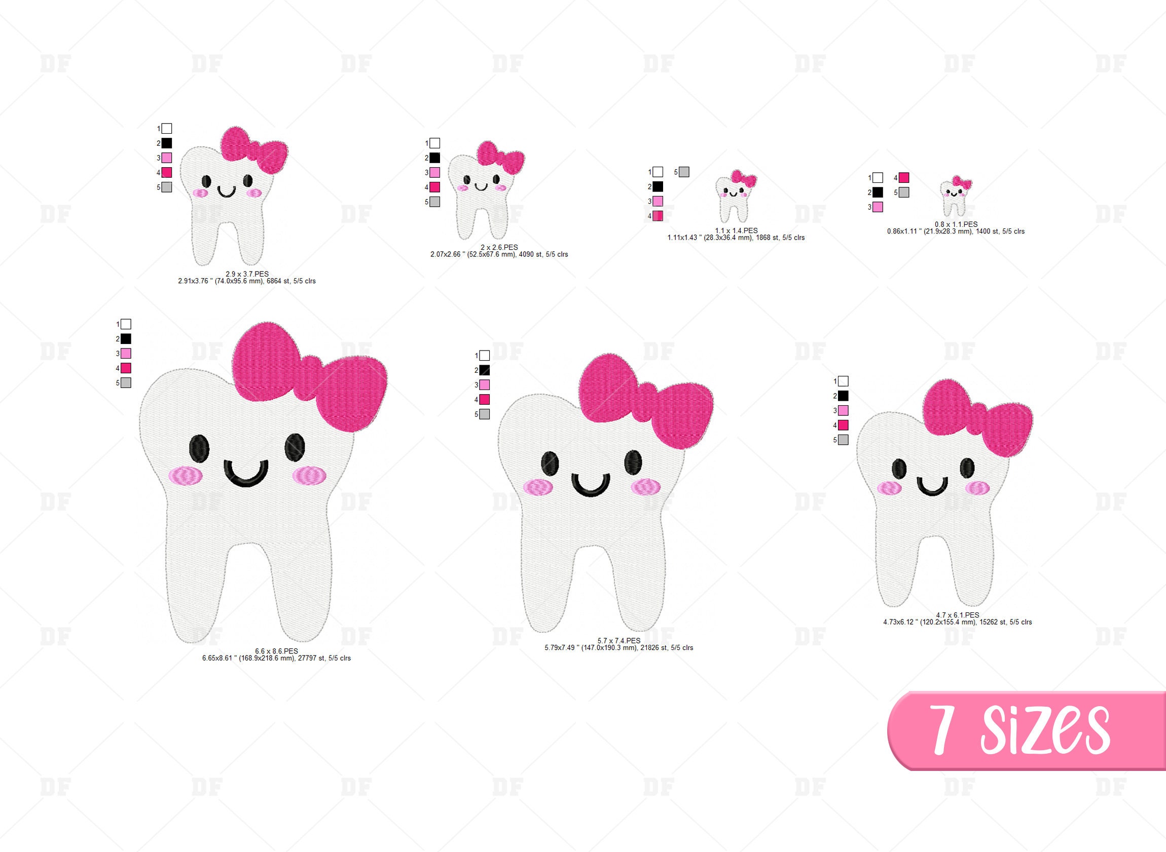 Mini Tooth Fairy Embroidery Designs Footh Embroidery Design - Etsy