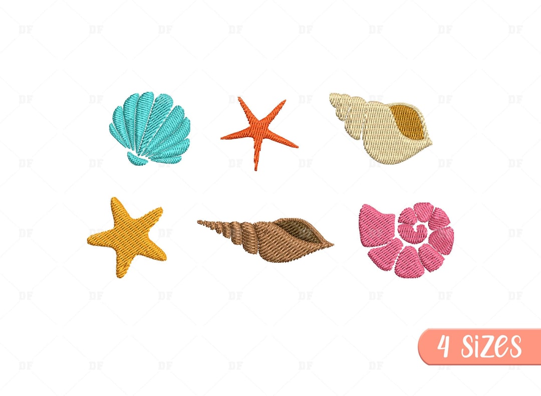 Mini Sea Shell Embroidery Designs: Ocean Theme (digital Download) - Etsy