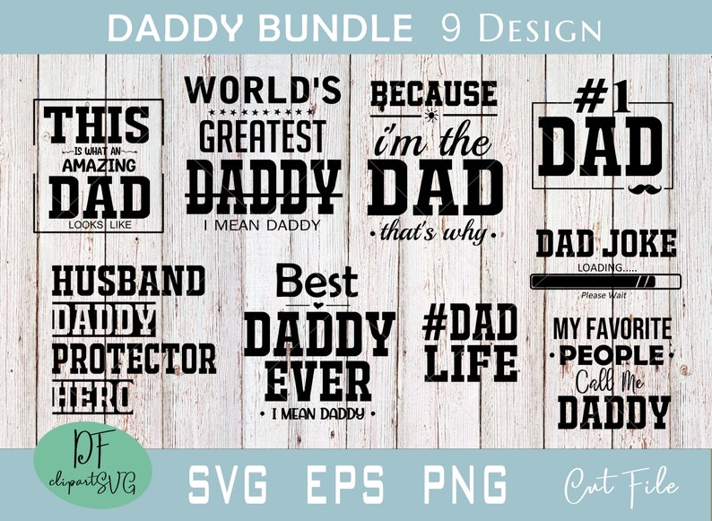 Daddy SVG Dad SVG Dad SVG Bundle Father's Day Svg Dad - Etsy