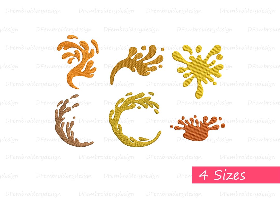 Oil Slime Splash Embroidery Designs: Fun Stitch Patterns (4 Sizes) - Etsy