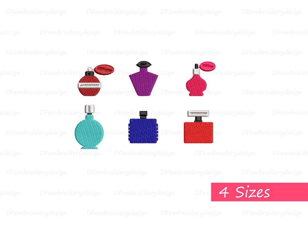 Mini Perfume Bottle Embroidery Designs: 6 Applique Patterns (digital ...