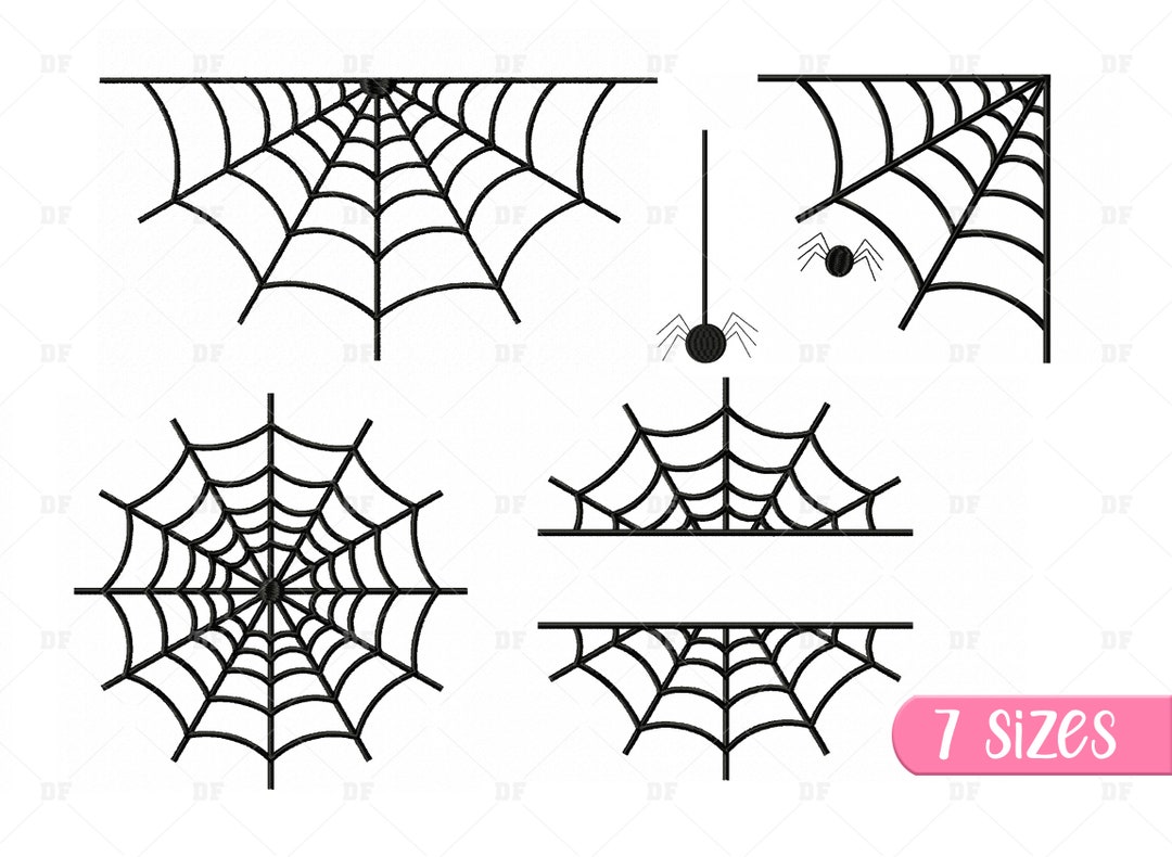 Spider Web Embroidery Design Bundle: 7 Sizes (digital Download) - Etsy