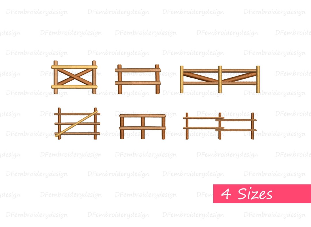 Mini Farm Fence Embroidery Designs: Rustic Barn Decor (digital Download ...