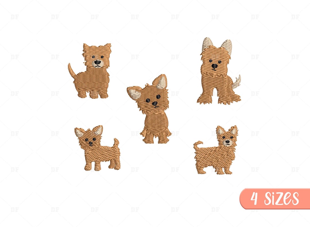 Mini Yorkie Dog Embroidery Designs, Yorkie Dog Embroidery Designs, Dog ...