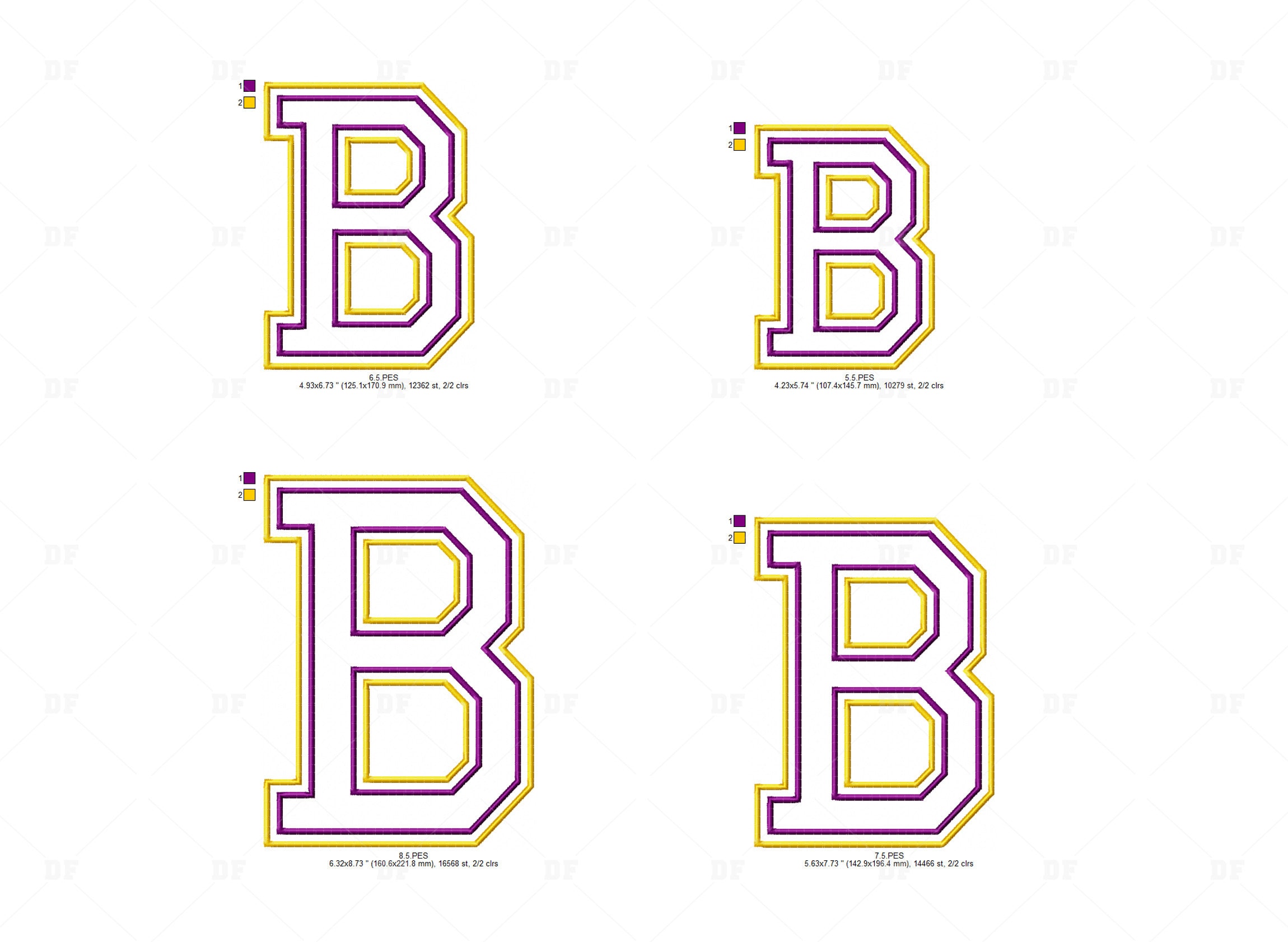 Varsity Font Embroidery Design: Double Outline Letters & Numbers (4 ...