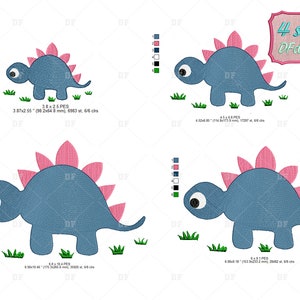 Cute Dinosaur Embroidery Design Bundle, 4 Sizes (digital Download) - Etsy