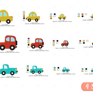 Mini Car Embroidery Design: Vehicle Embroidery File (4 Sizes) (digital ...