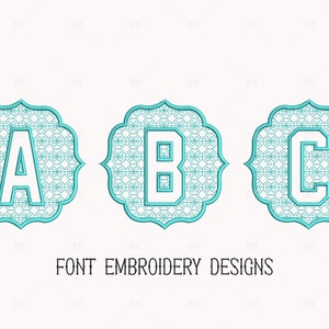 Font Embossed Embroidery Design, Monogram Alphabet Machine Embroidery ...