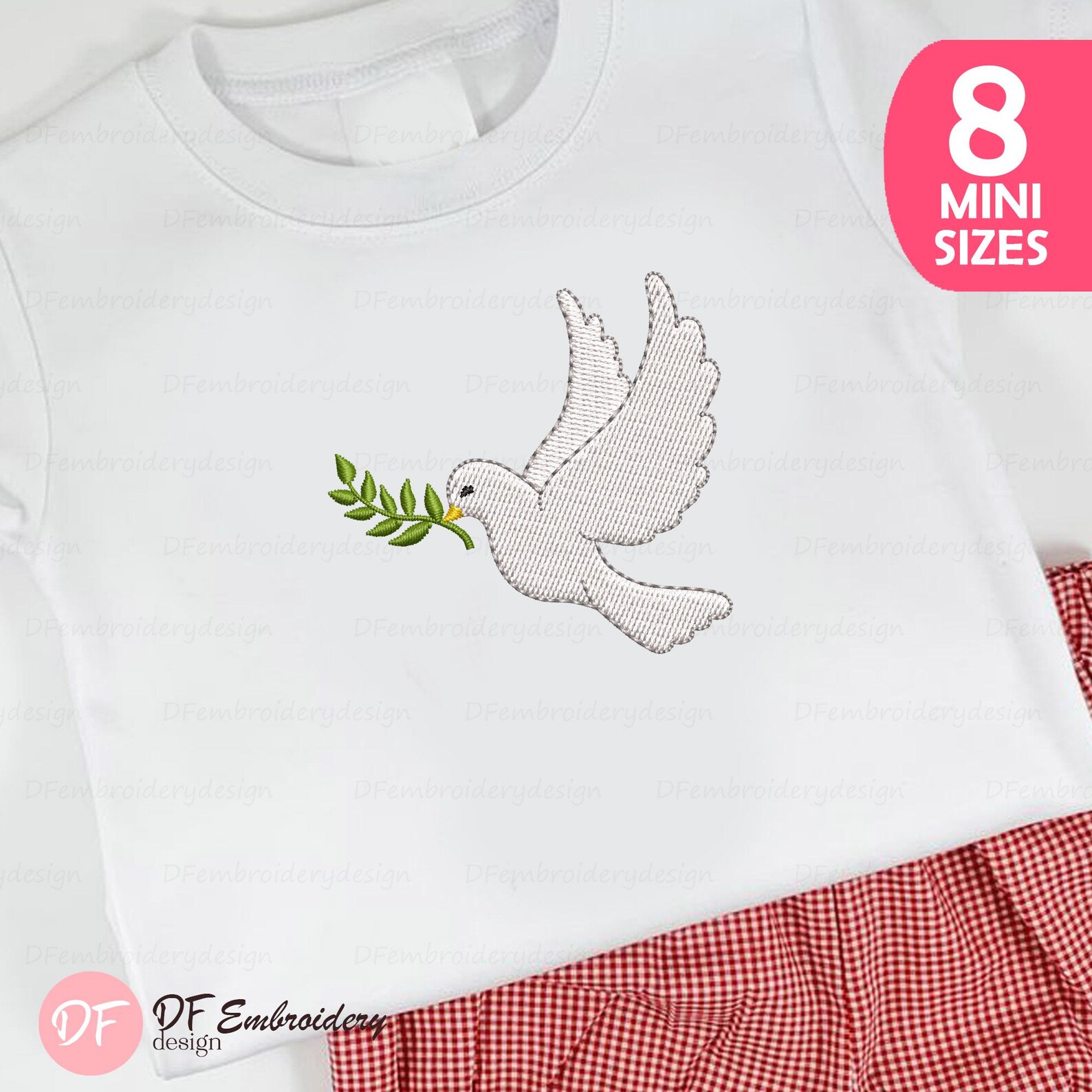 Mini Dove Machine Embroidery Design: Wedding, Christening, Family ...