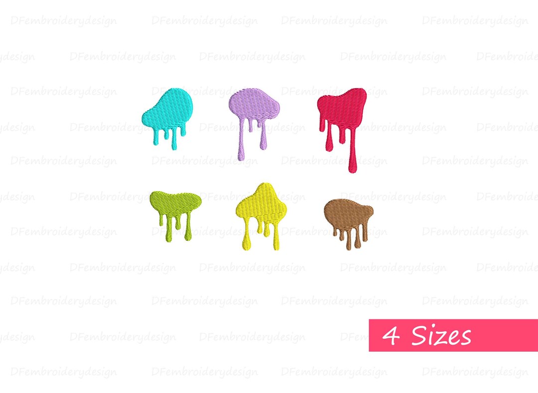 Mini Dripping Embroidery Designs: Paint Drip Bundle (digital Download ...