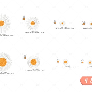 Mini Daisy Flower Embroidery Design: 4 Sizes (digital Download) - Etsy