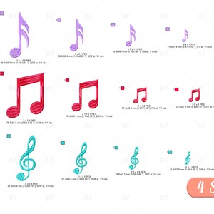 Mini Music Notes Embroidery Designs, Music Notes Embroidery Designs ...
