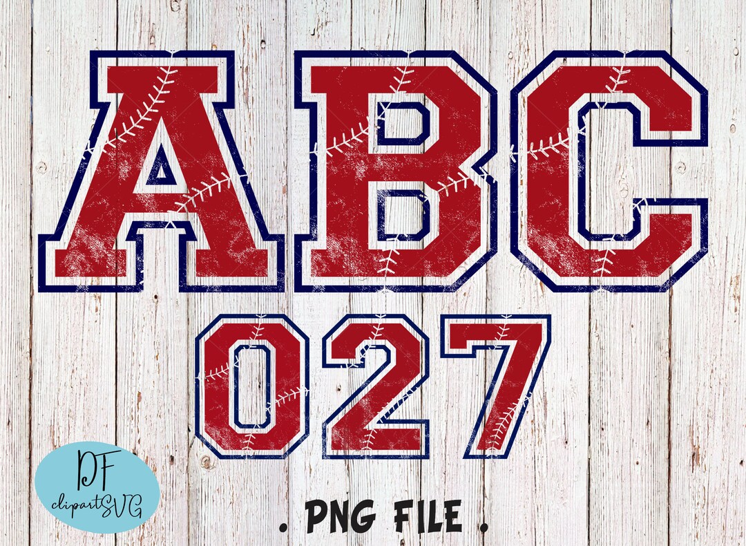 Baseball Font: PNG Letters and Numbers (digital Download) - Etsy