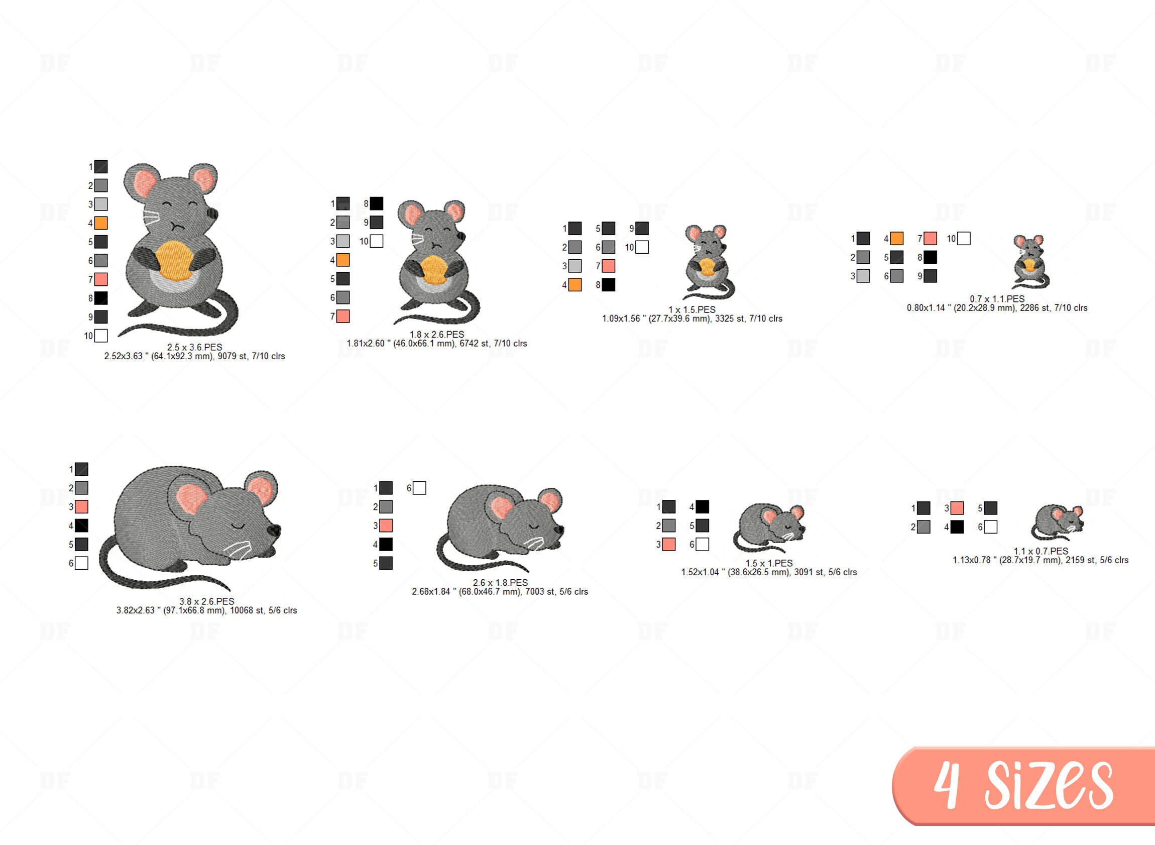 Mini Mouse Embroidery Design Mouse Embroidery Design Bundle - Etsy