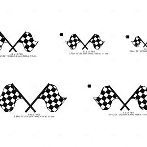 Checkered Numbers Embroidery Designs, Racing Numbers Embroidery, SPORT ...
