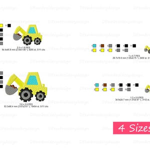 Excavator Embroidery Design - Construction Vehicle Machine Embroidery ...