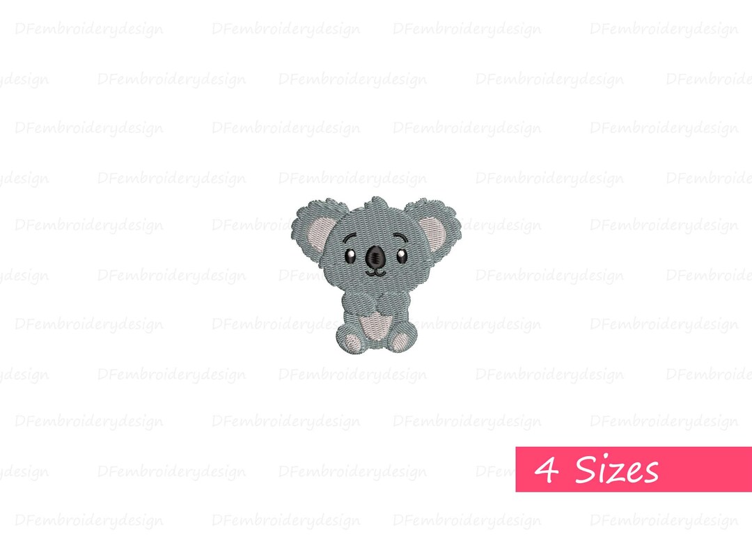 Baby Koala Embroidery Design – Cute Animal Machine Embroidery File ...