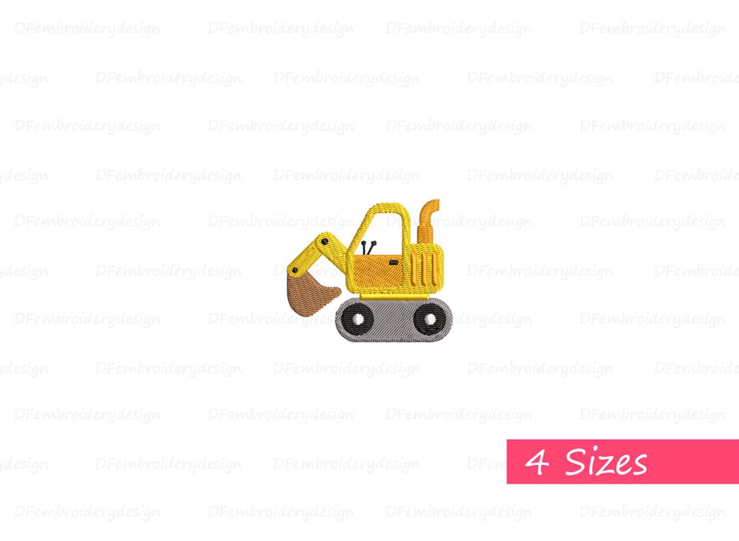 Excavator Embroidery Design – Construction Vehicle Machine Embroidery ...