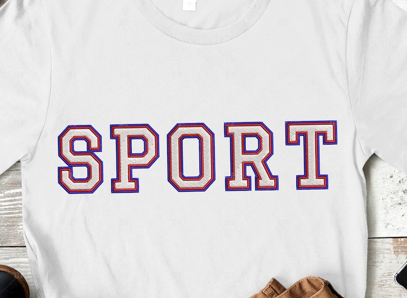 Sport Font Embroidery Design: Double Line Letters (4 Sizes) (digital ...