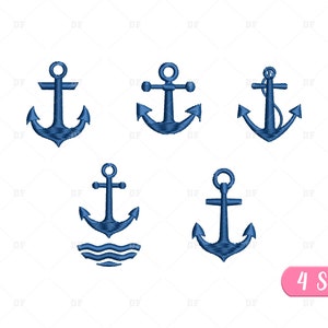 Mini Anchor Embroidery Designs, Anchor Embroidery Design, 5 Designs, 4 ...