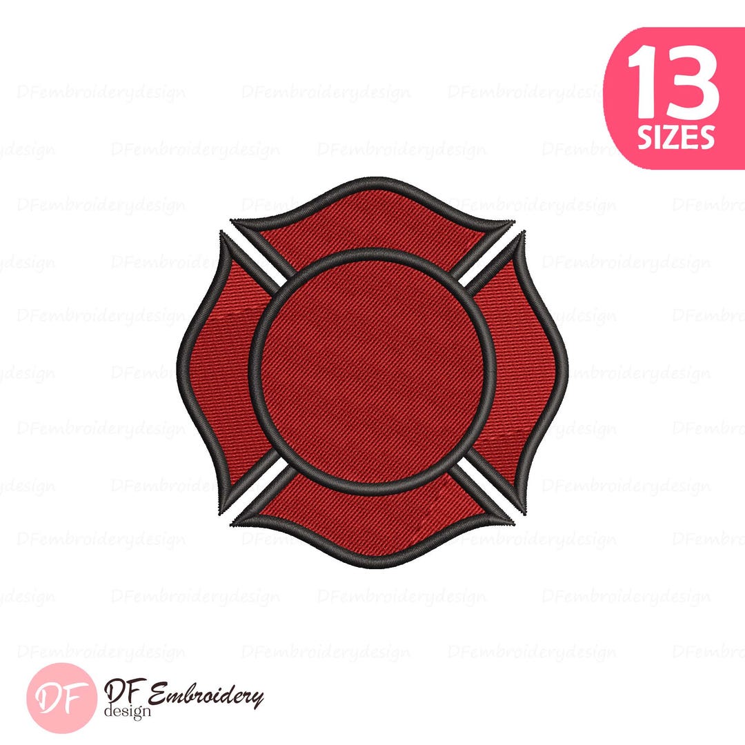 Firefighter Badge Embroidery Design: Hero Fireman Crest (instant ...