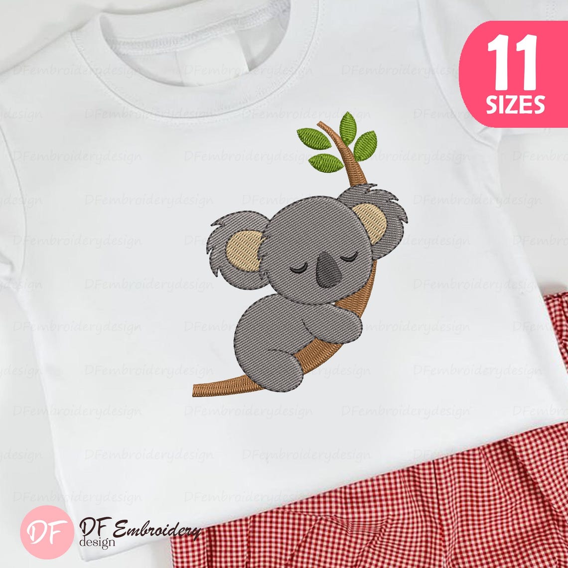 Baby Koala Embroidery Design – Cute Safari Animal Machine Embroidery ...