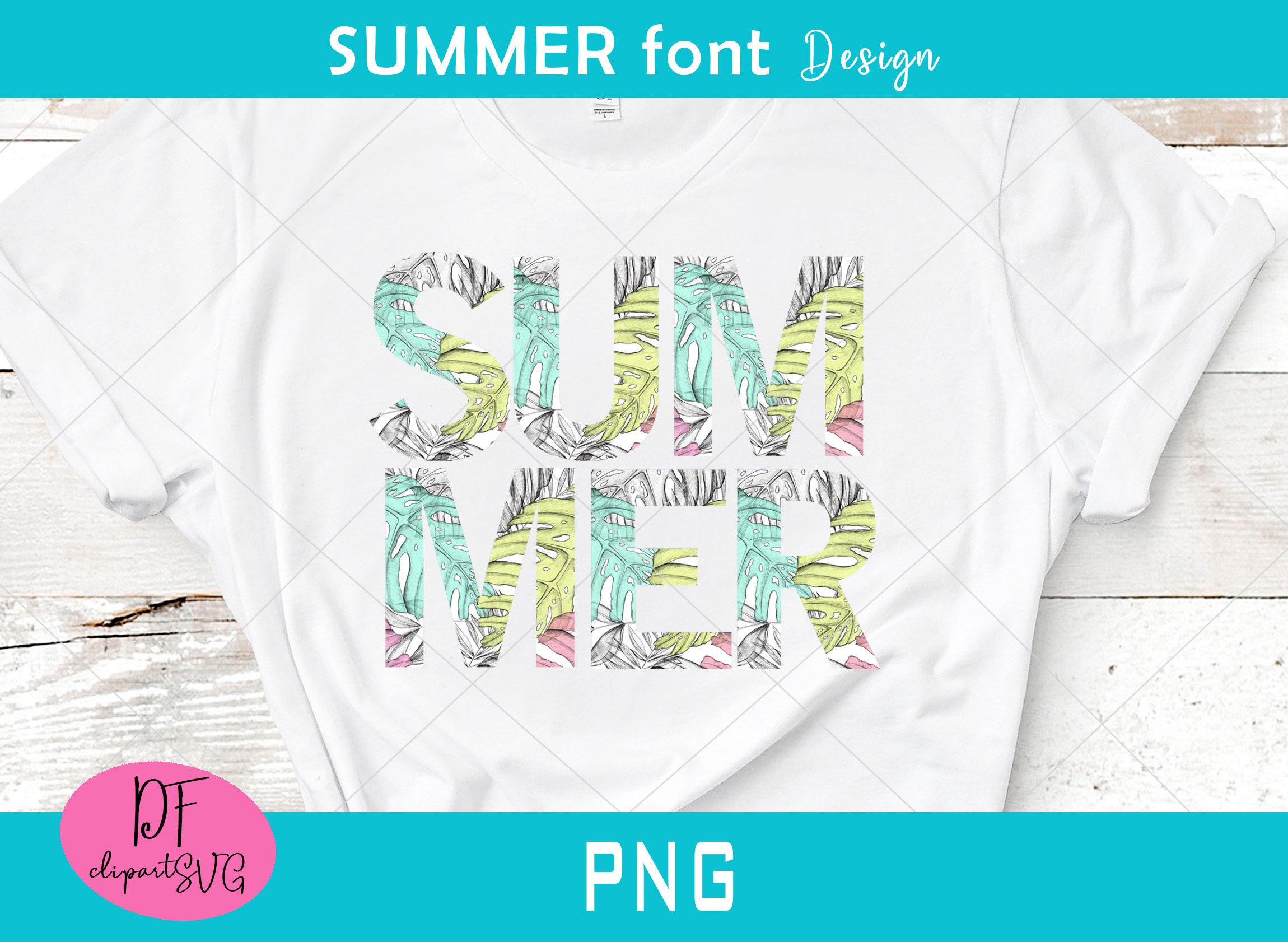 SUMMER FONT Summer Alphabet Font PNG Alphabet Png Number - Etsy