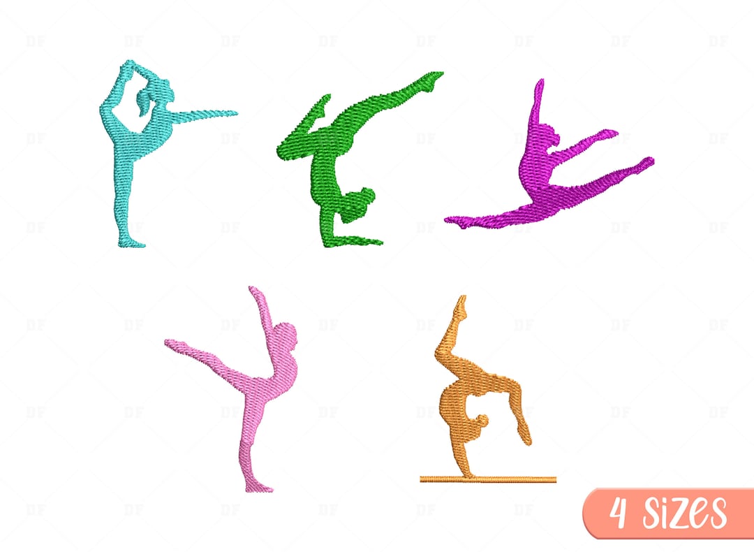 Gymnast Girl Embroidery Design: Mini Machine Embroidery (4 Sizes ...