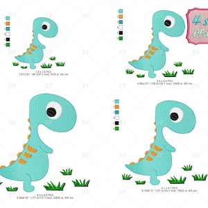 Cute Dinosaur Embroidery Design, Dinosaur Embroidery Bundle, 4 Size - Etsy