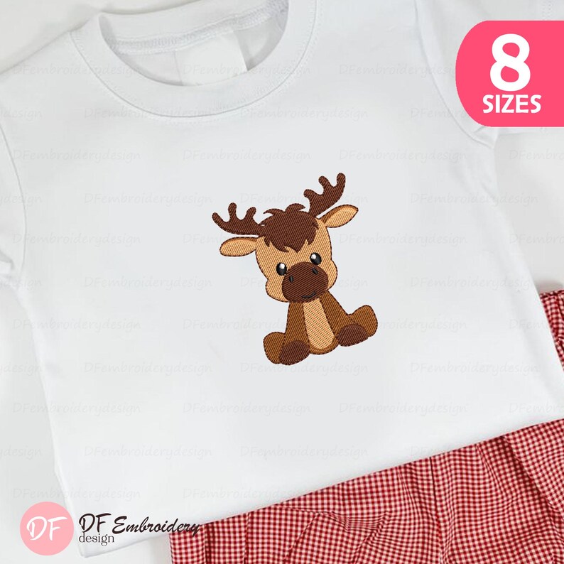 Mini Baby Moose Embroidery Design – Hunting Applique Pattern (instant ...