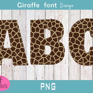 Giraffe Font Png, African Animal Alphabet PNG Letters A-Z & Numbers 0-9 ...